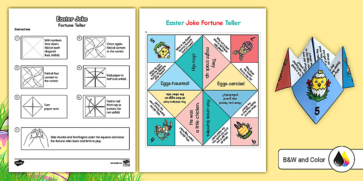 Easter Joke Fortune Teller (teacher made) - Twinkl