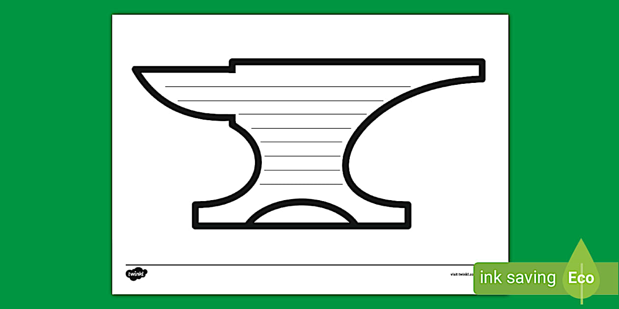 Anvil Writing Template (teacher made) - Twinkl