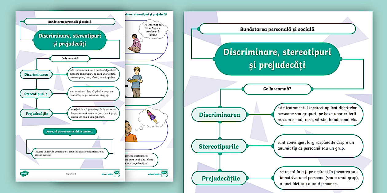 Discriminare, stereotipuri și prejudecăți – Fișă de lucru