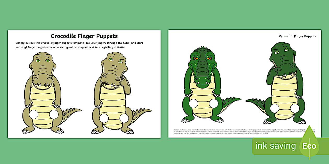 Crocodile Finger Puppets (Teacher-Made) - Twinkl