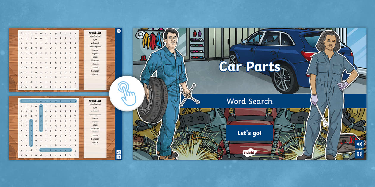 Car Parts Interactive Word Search (teacher made) - Twinkl