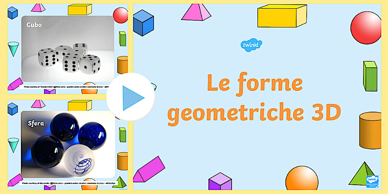 Foto forme geometriche 3D Presentazione Powerpoint - Twinkl