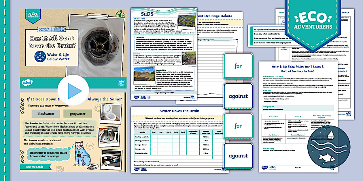 Year 5 Water & Life Below Water: Lesson 2 - Has It All Gone Down the Drain?