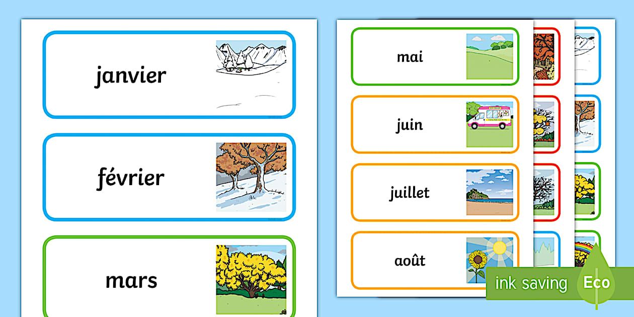 Cartes de vocabulaire : les mois de l’année - Twinkl CA