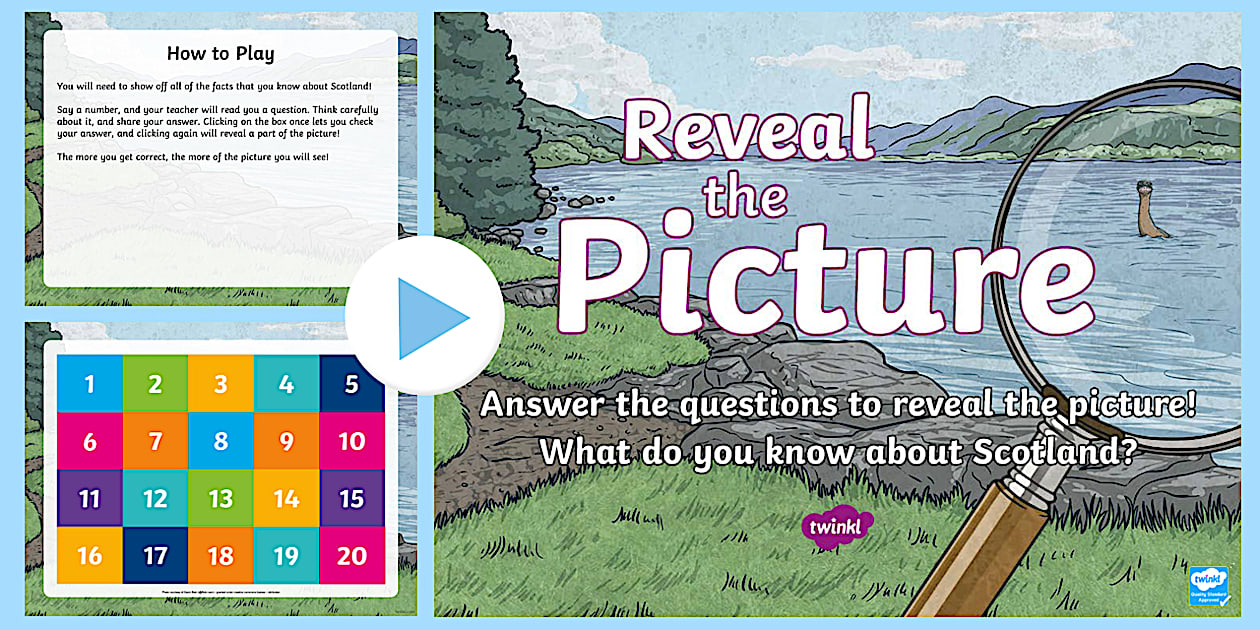 Scotland Trivia Reveal the Picture PowerPoint Activity