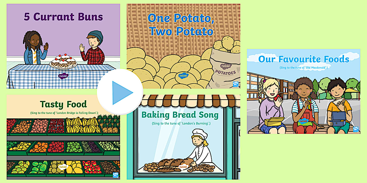 Food Songs and Rhymes PowerPoints Pack - Twinkl