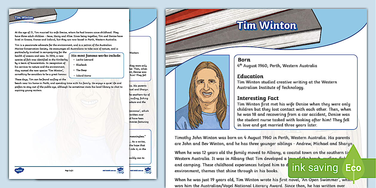 Tim Winton Fact File - Education - Australian Authors