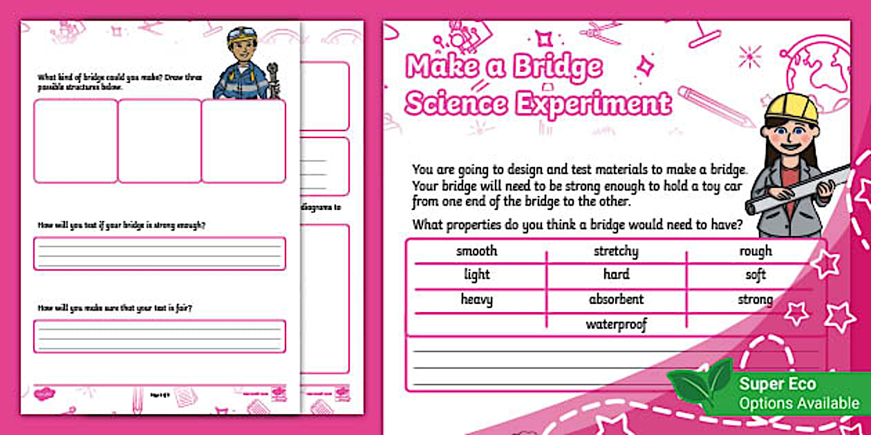 Make a Bridge Science Experiment (Ages 5 - 7) (teacher made)