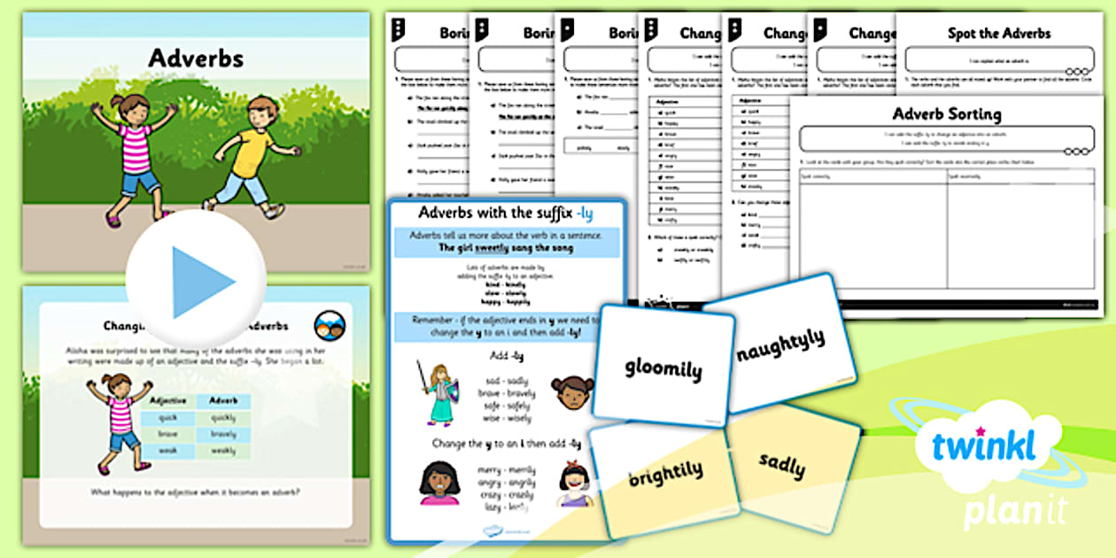 PlanIt Y2 SPaG Lesson Pack: Adverbs with ly (teacher made)