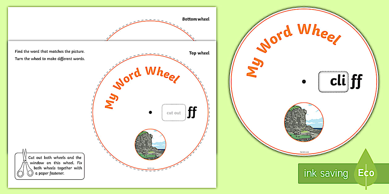 Phonics Digraph Word Wheel (ff) (Teacher-Made) - Twinkl