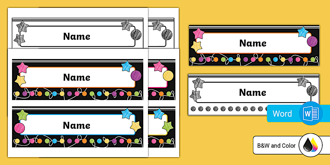 Editable Chalkboard Classroom Desk Nameplates - Twinkl