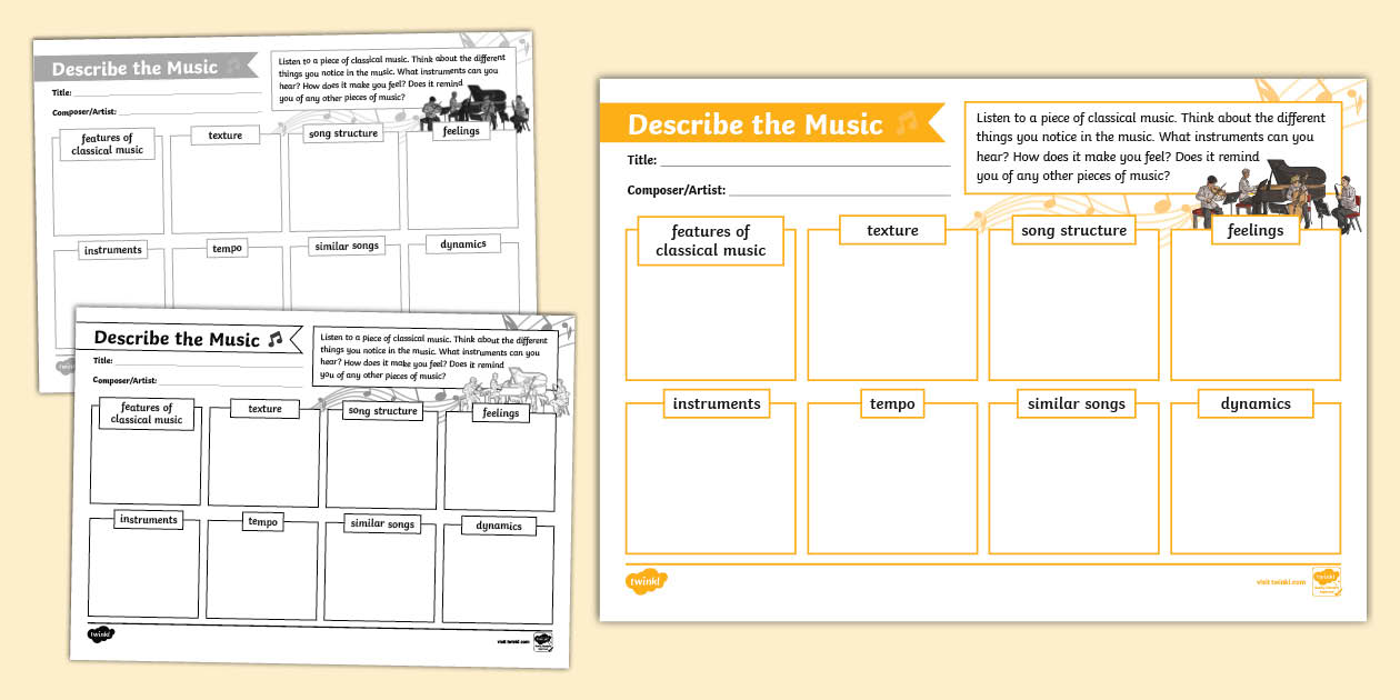 👉 Describing a Piece of Classical Music Worksheet