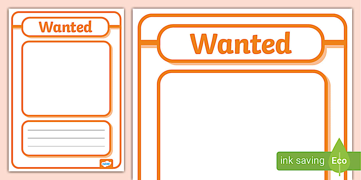 Modern Wanted Poster Writing Frame