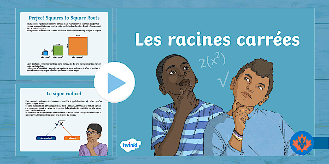 Square Roots PowerPoint - Grade 8 French (Teacher-Made)