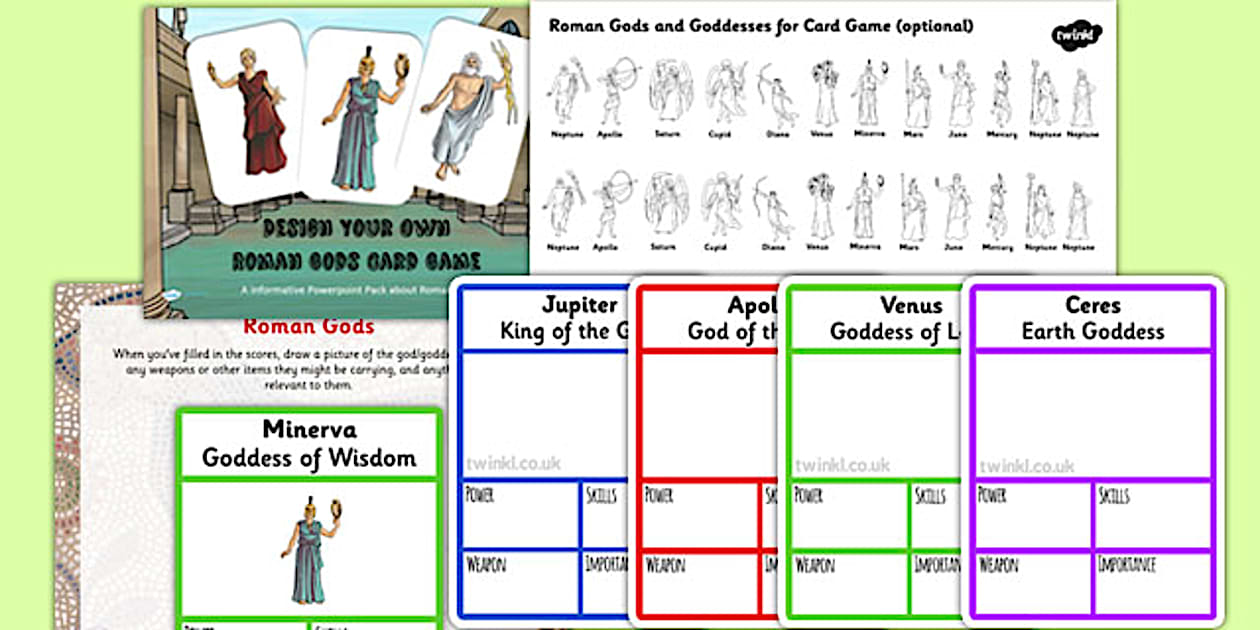 Roman Gods Card Game Task Setter Powerpoint (teacher made)