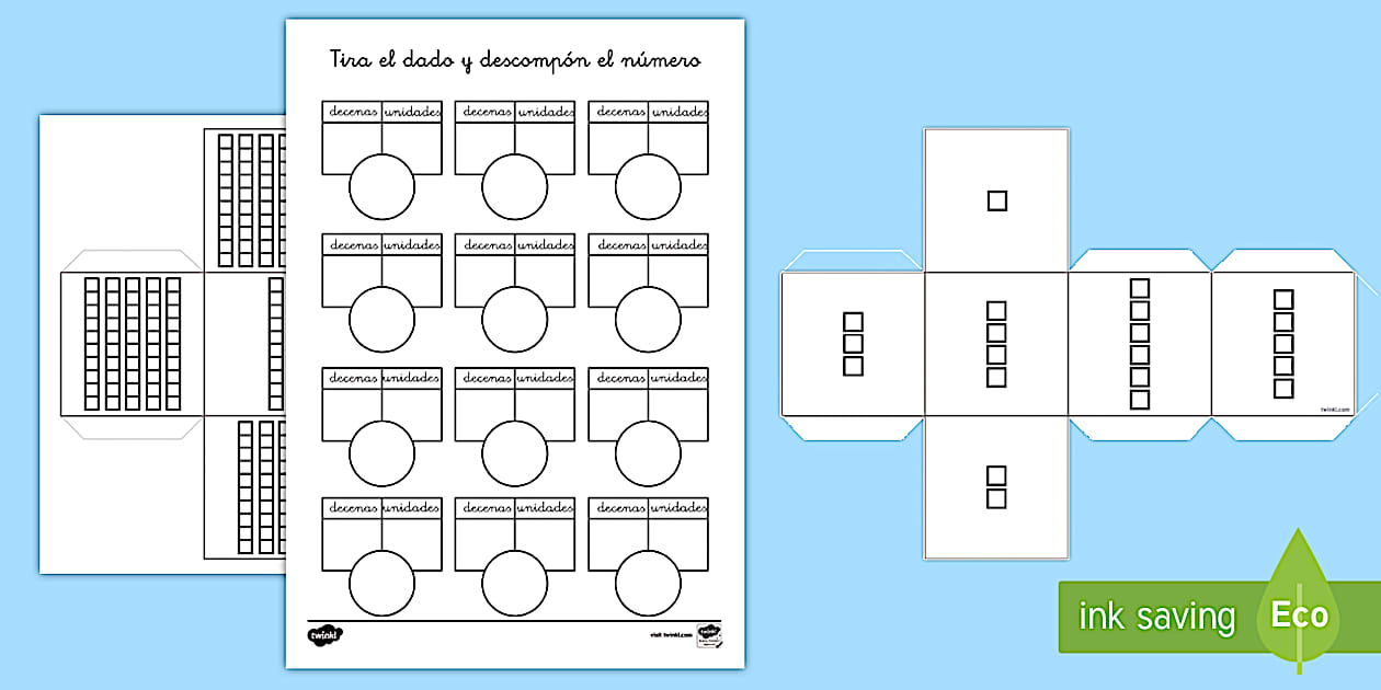 Ficha de actividad: Tira el dado y descompón el número