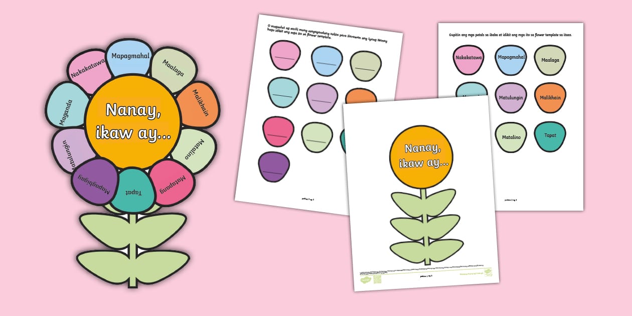 Araw ng mga Nanay Flower Craft (teacher made) - Twinkl