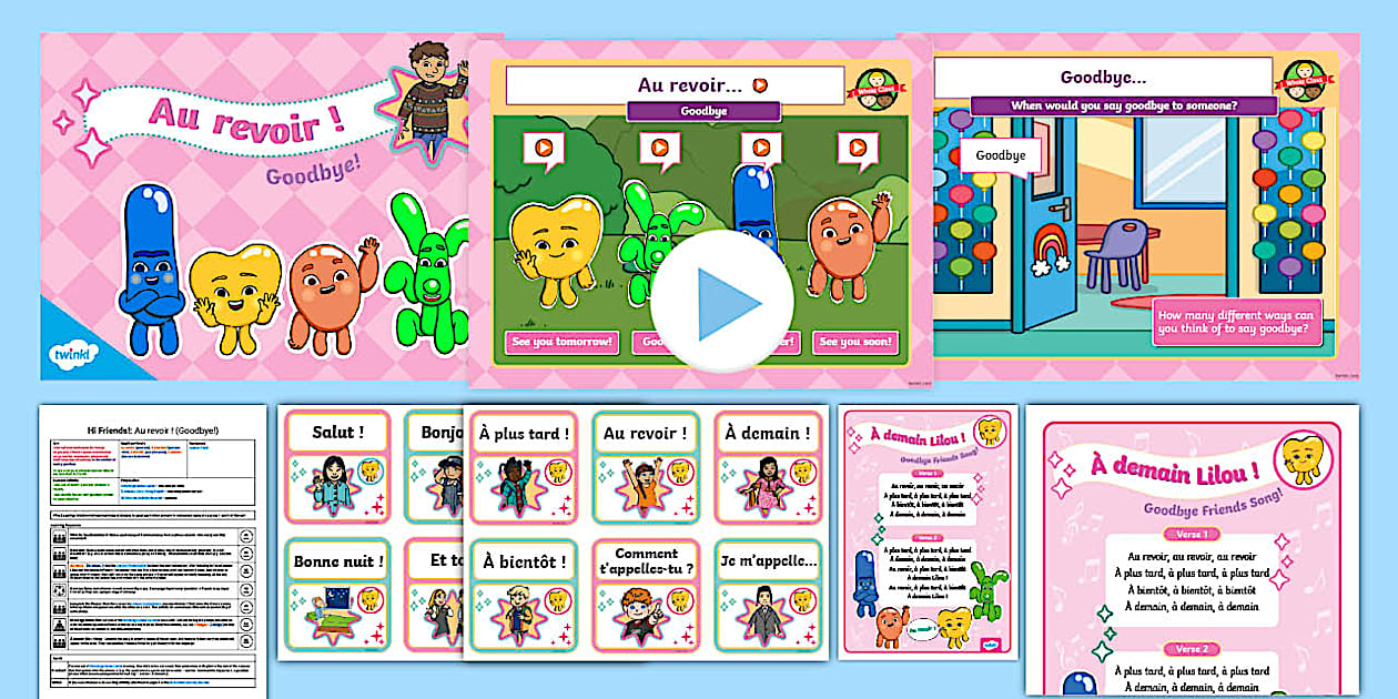👉 French Hi Friends!: Goodbye! Lesson Pack 3