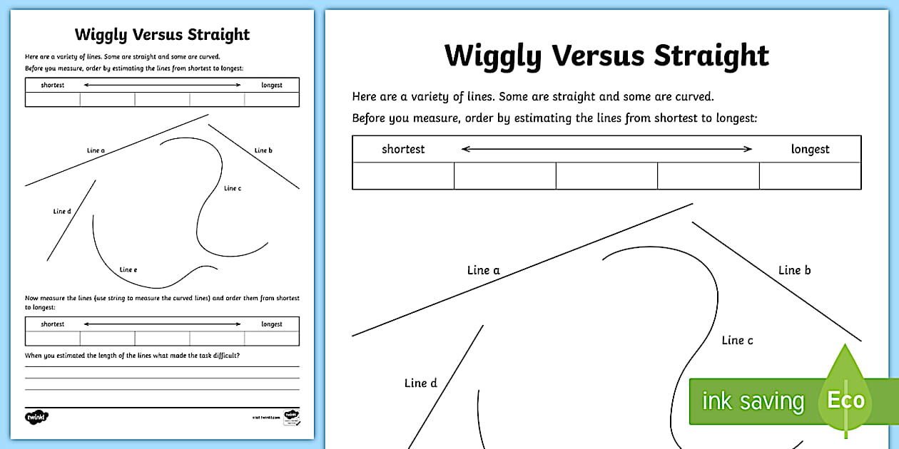 Wiggly Versus Straight Worksheet
