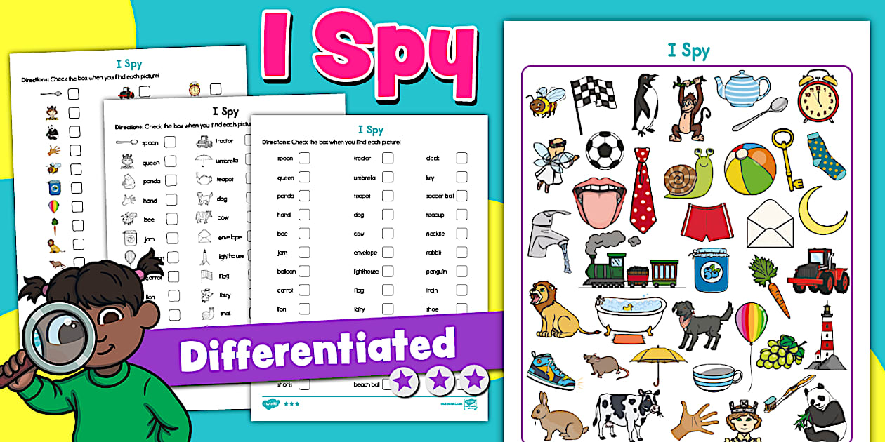 I Spy: Differentiated Word and Picture Lists (teacher made)