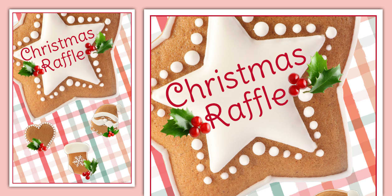Gingerbread Christmas Themed Christmas Raffle Display Poster