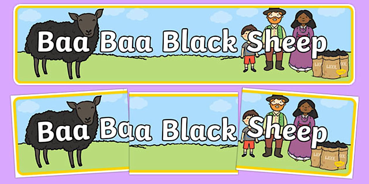 Precursive Baa Baa Black Sheep Display Banner (teacher made)