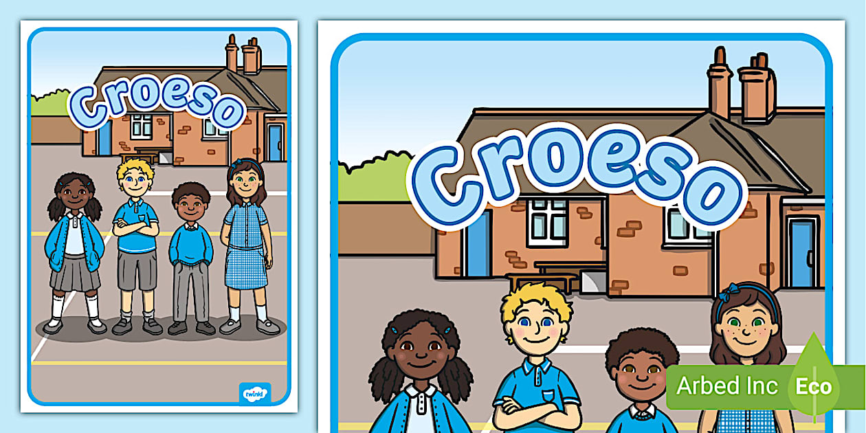 Poster Croeso - Adnoddau Cynradd (teacher made) - Twinkl