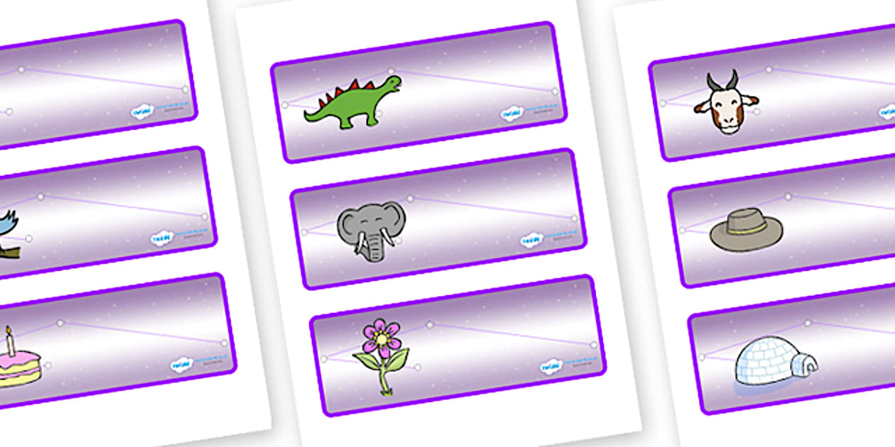 Chameleon Star Constellation Themed Editable Drawer-Peg-Name Labels