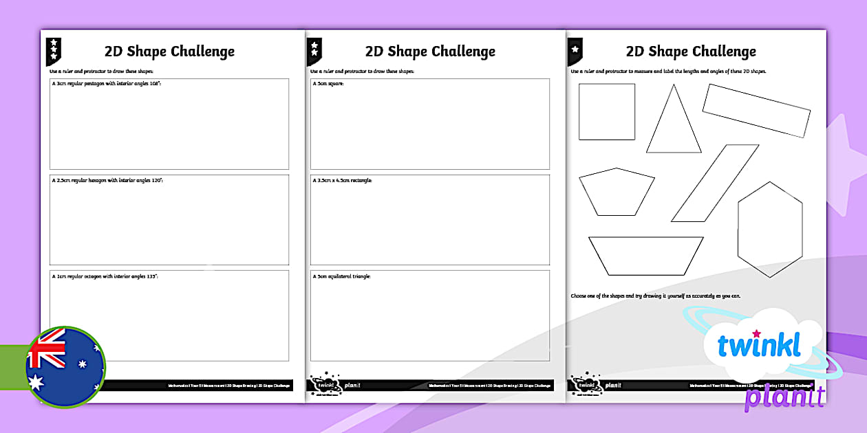 Year 5 Measurement: 2D Shape Drawing Home Learning Tasks