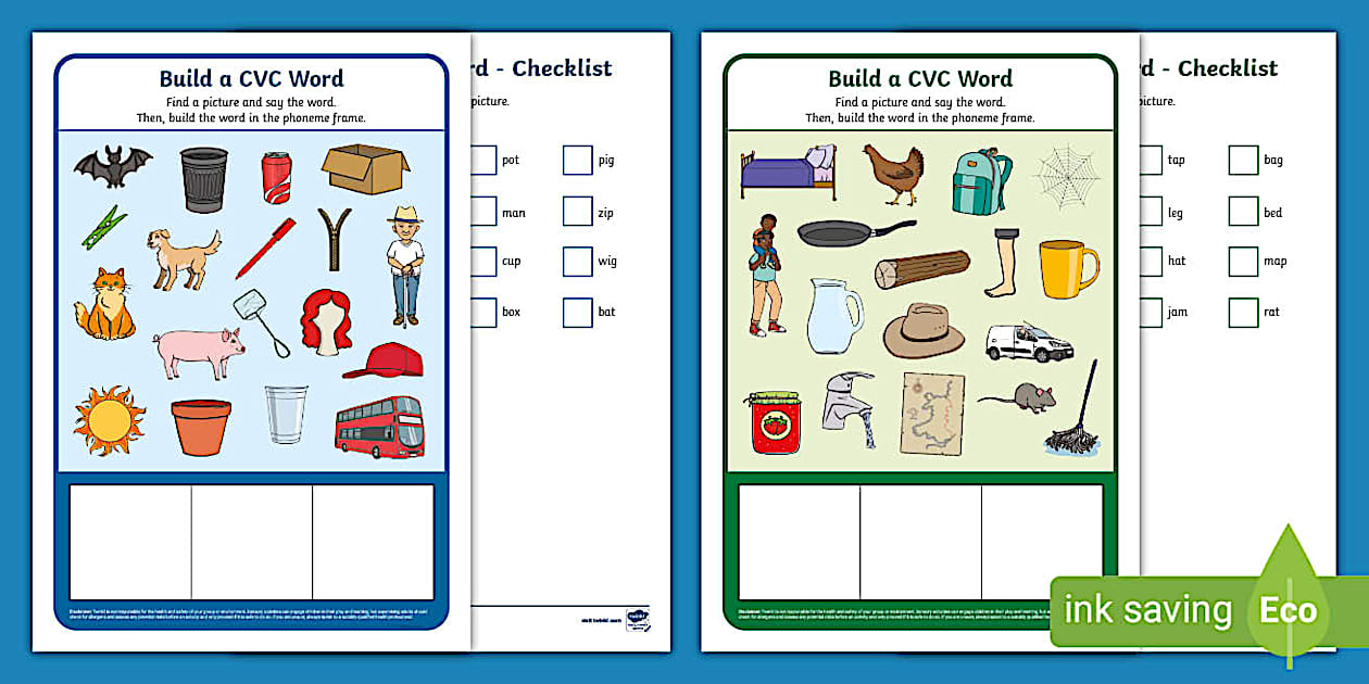 Build a CVC Word Modelling Dough Mats | Twinkl - Twinkl