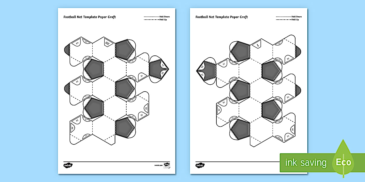 3D Football Net Papercraft Blank Template - Parents - Twinkl