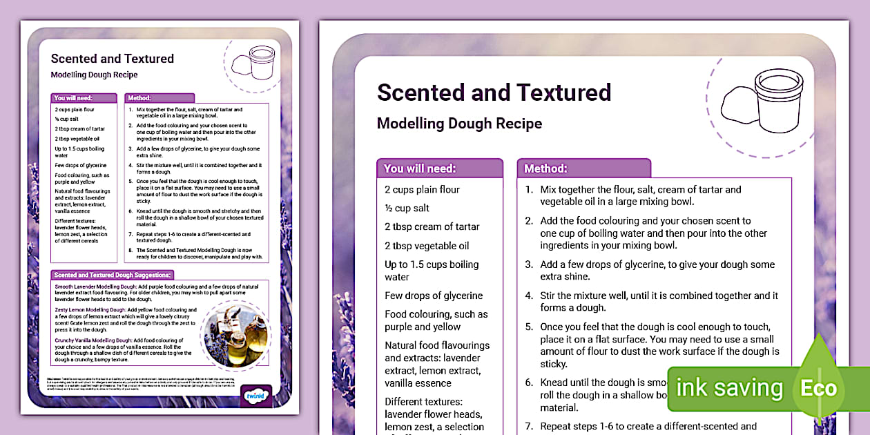 Scented and Textured Modelling Dough Recipe | Twinkl
