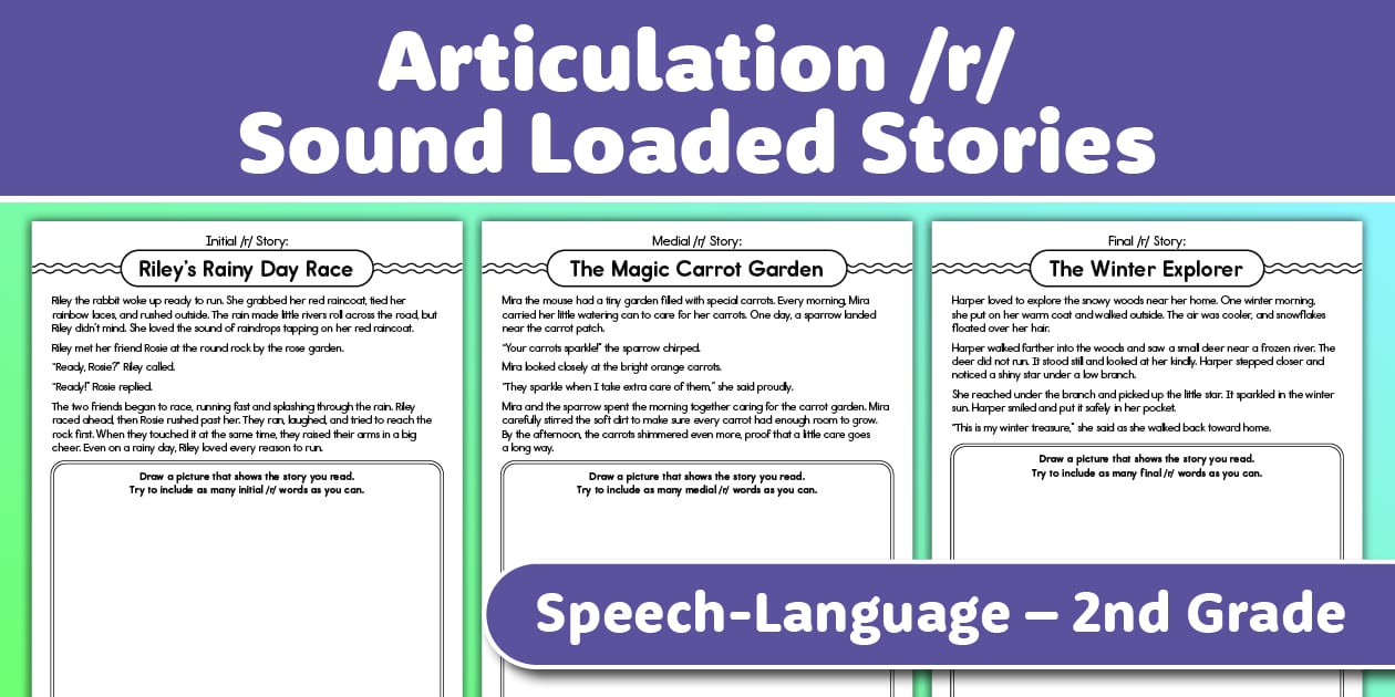 Articulation /r/ Sound Loaded Stories for SLP