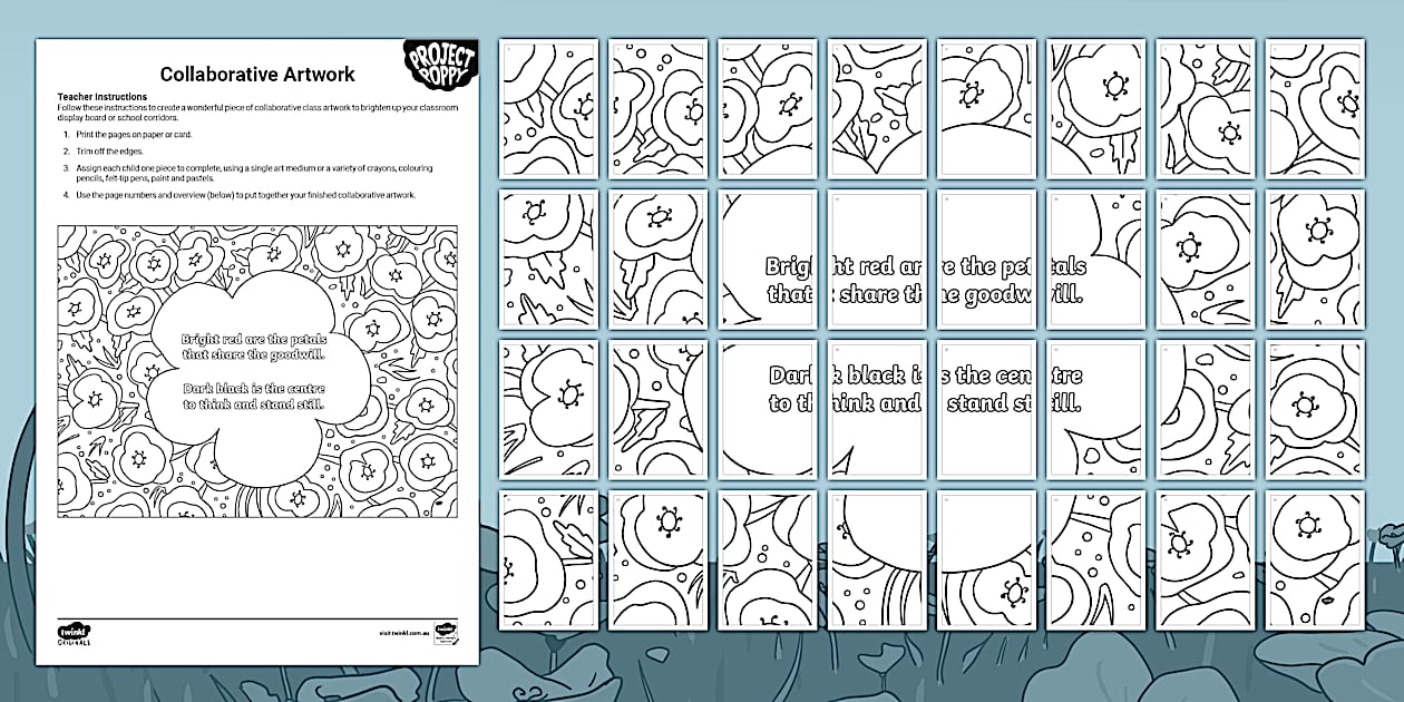 Project Poppy – Collaborative Artwork - Anzac Day - Twinkl