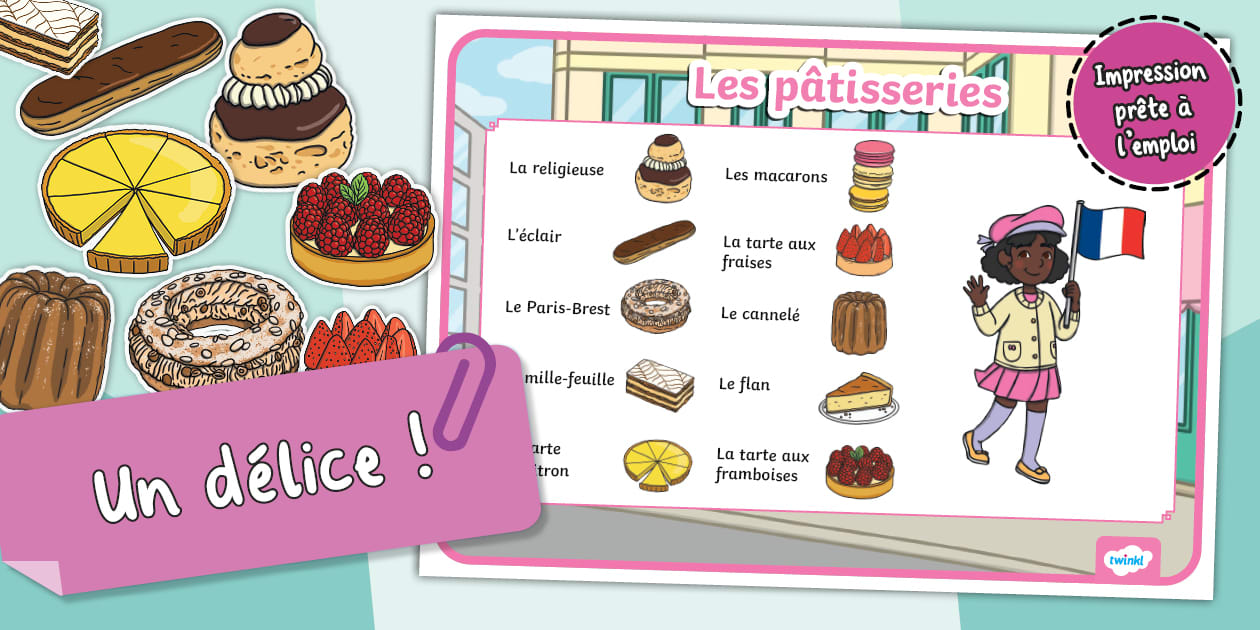 Affiche : Les pâtisseries - Twinkl Français