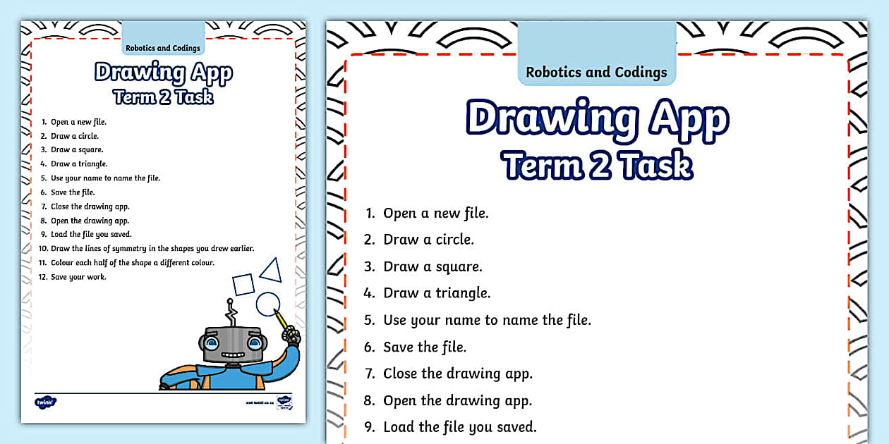 Grade 1 Coding and Robotics - Digital Concepts: Drawing App