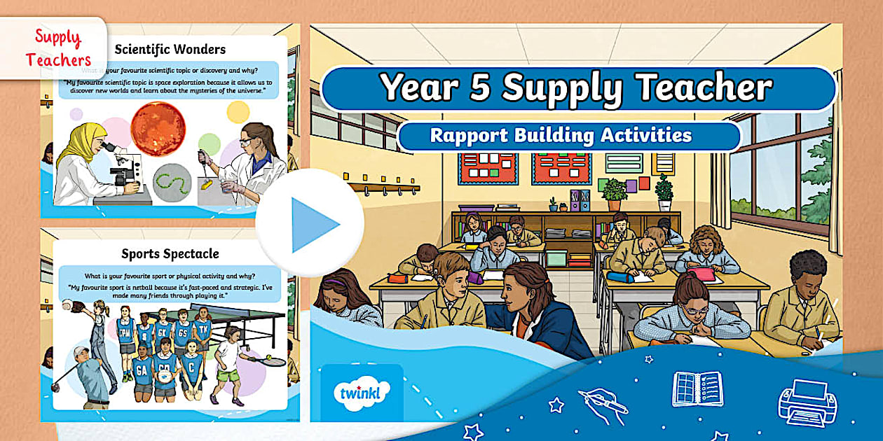 Year 5 Supply Teacher Rapport Building Starter - Twinkl