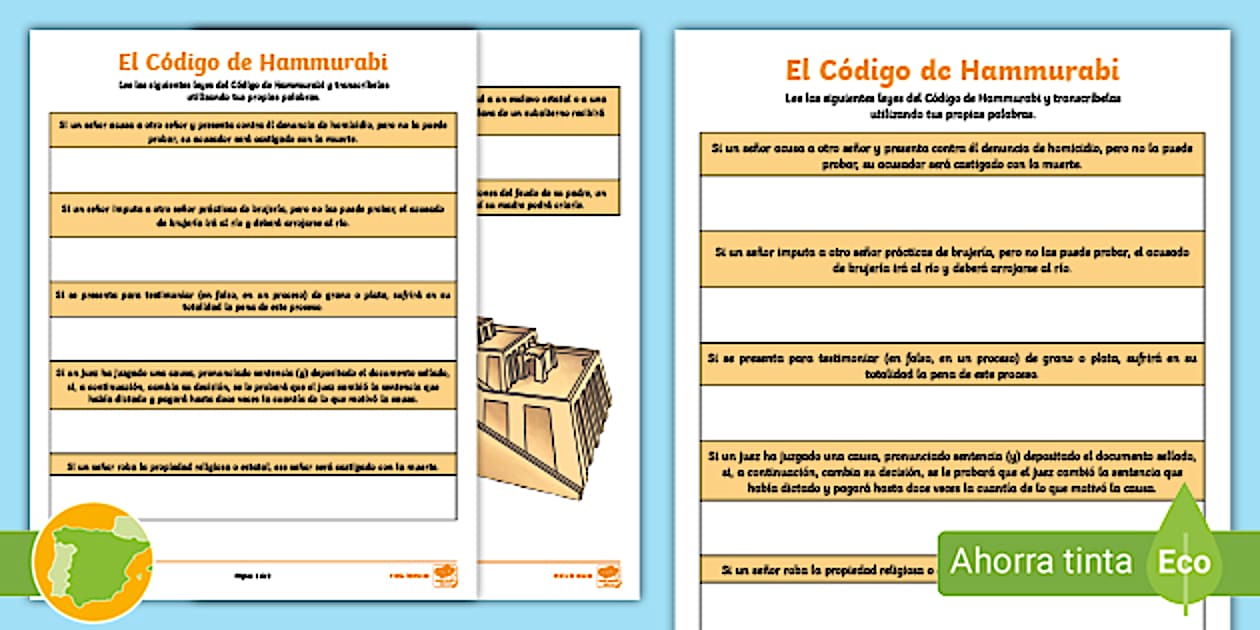 Ficha de actividad: El Código de Hammurabi (teacher made)
