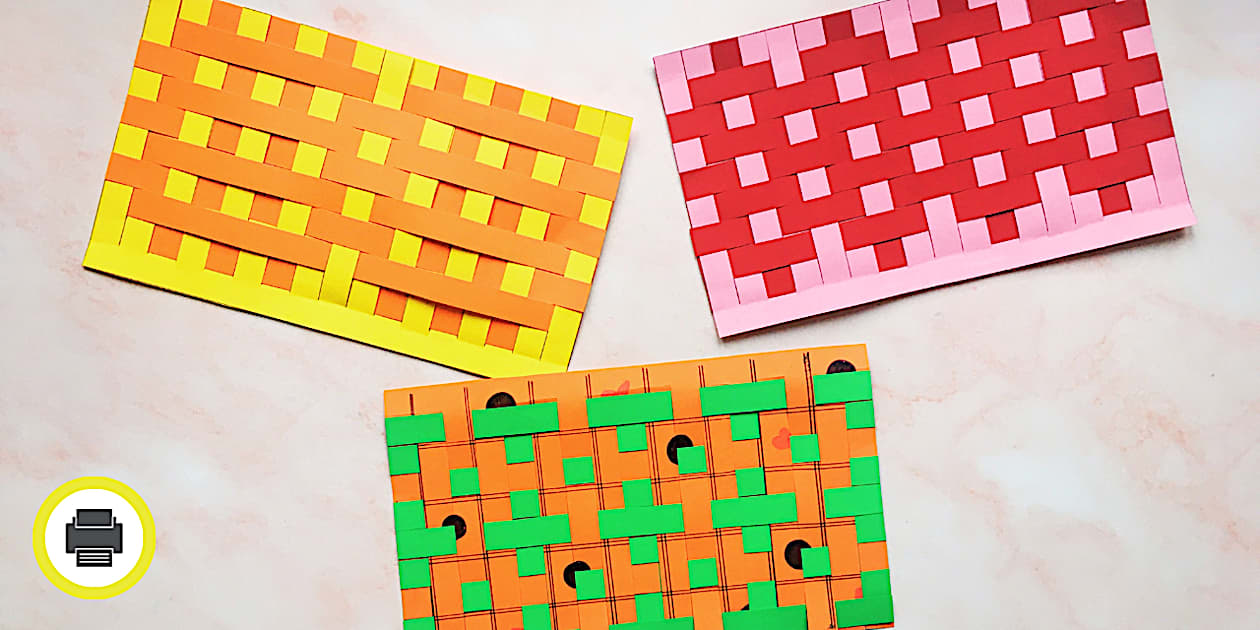 St. David's Day - Traditional Welsh Blanket Pattern Weaving Paper Craft