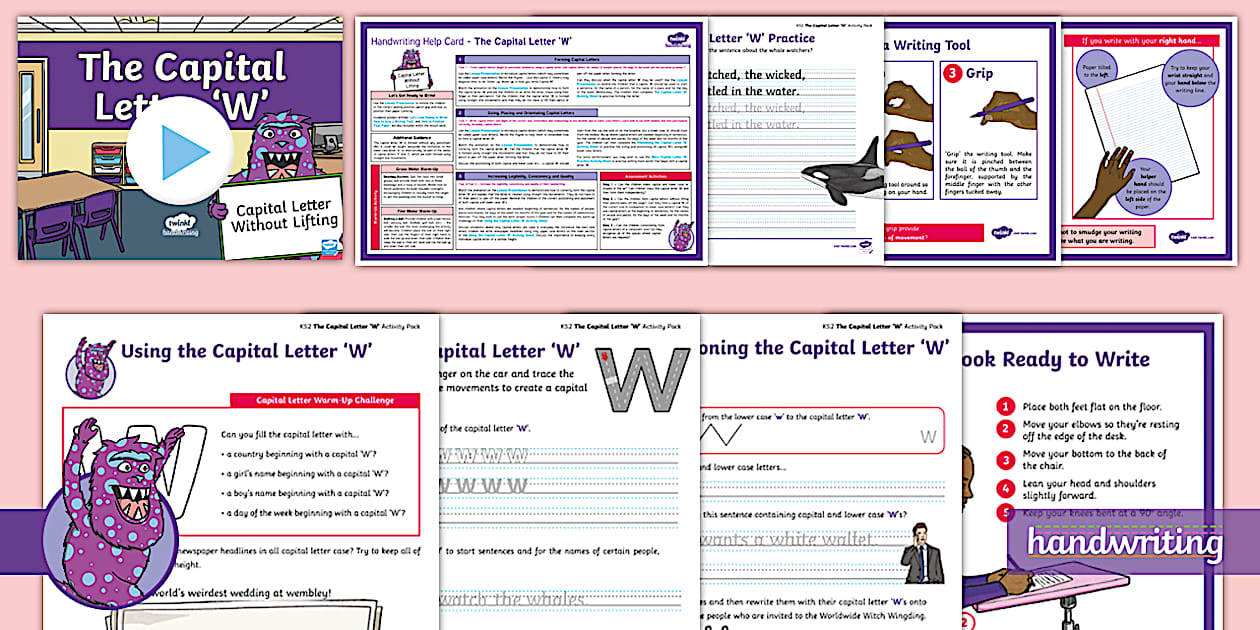 Cursive Twinkl Handwriting: The Capital Letter 'W' KS2 Activity Pack