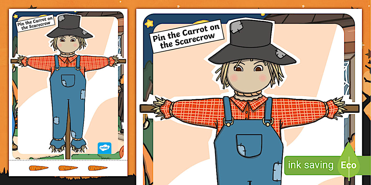 Pin the Carrot on the Scarecrow Game (teacher made) - Twinkl