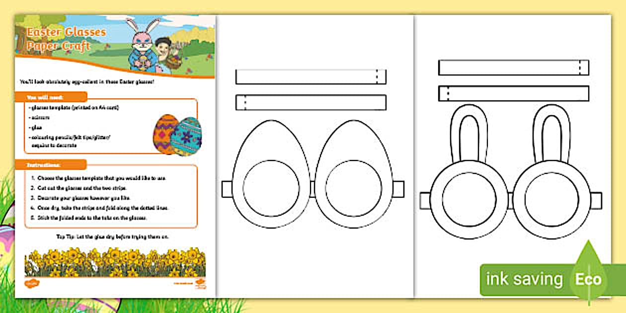 Easter Glasses Paper Craft Activity (Teacher-Made) - Twinkl