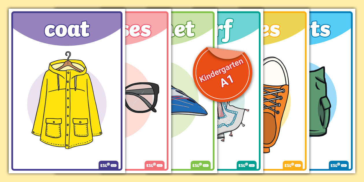 ESL Clothing Posters for Kids (teacher made) - Twinkl