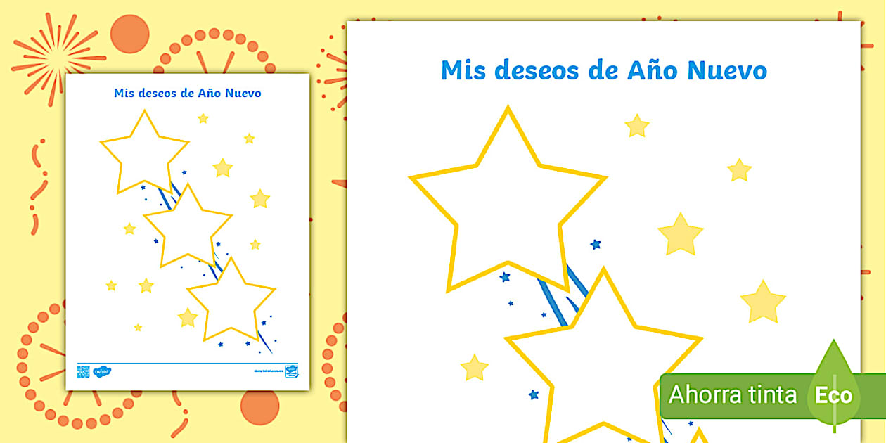 Hoja de actividad: Mis deseos de Año Nuevo - Twinkl