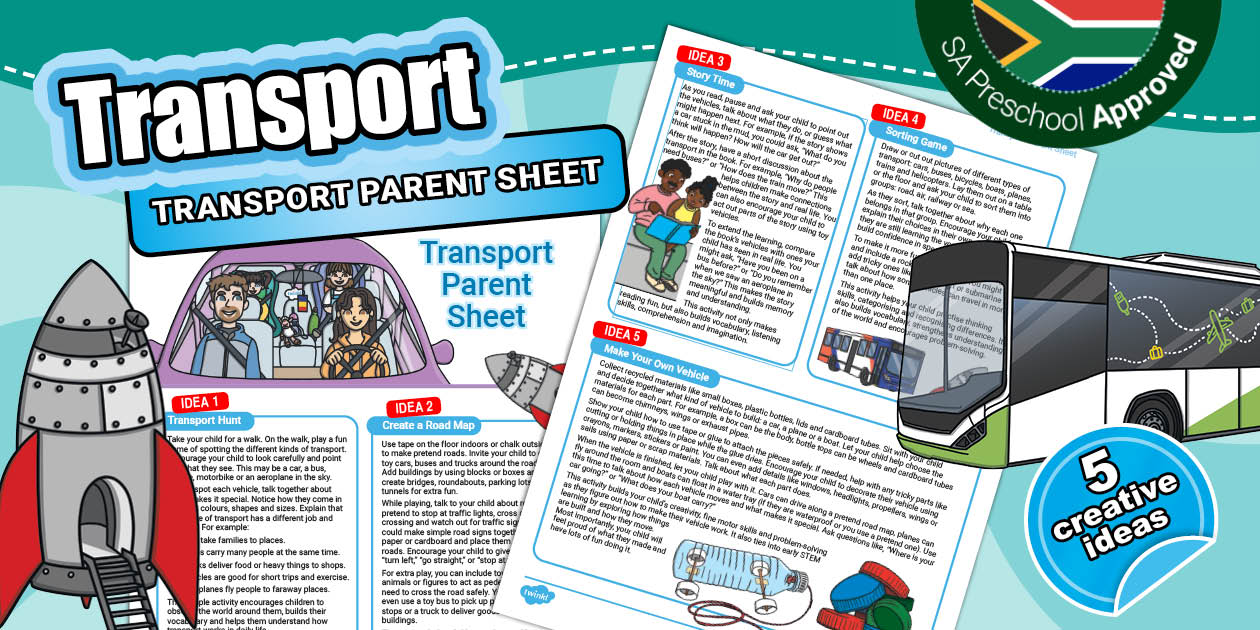 Preschool- Transportation: Transport Parent Sheet