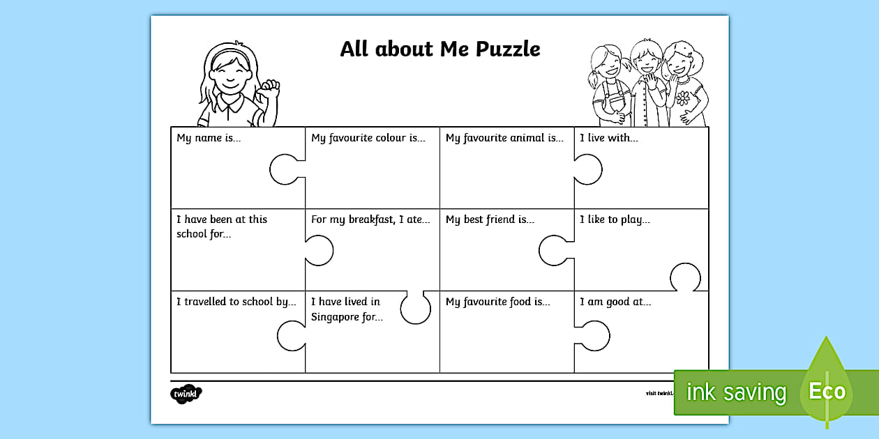 Editable All about Me Puzzle Worksheet (teacher made)