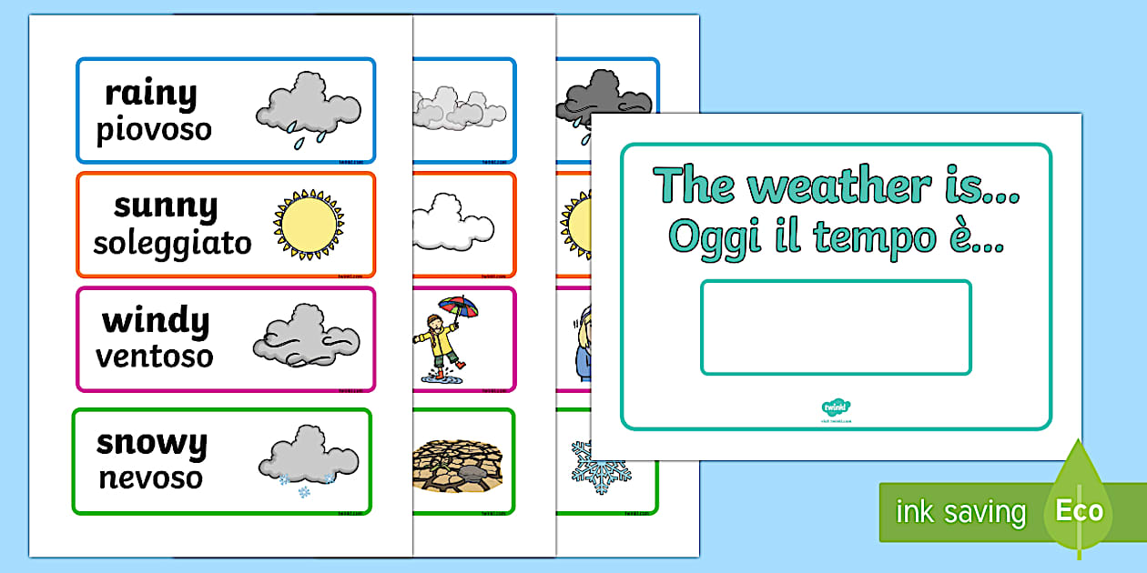 Weather Display English/Italian - Weather Display - Twinkl