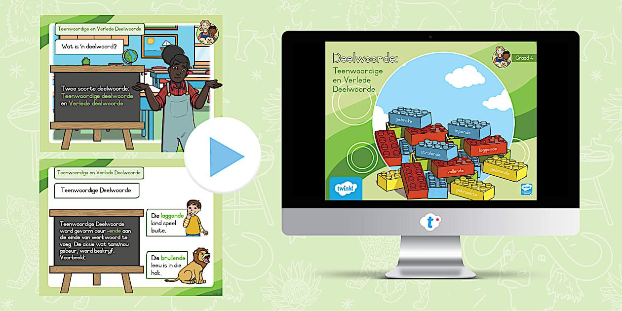 Deelwoorde PowerPoint (Lehrer gemacht) - Twinkl