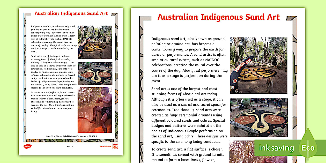 Australian Indigenous Sand Art Fact File | NAIDOC | Twinkl