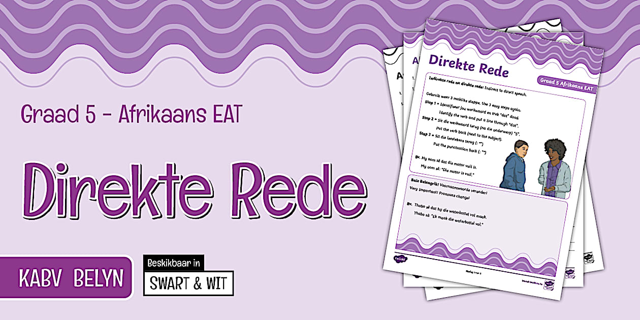Graad 5 - Afrikaans EAT - Kwartaal 4 - Direkte Rede - Feite Lêer (KABV ...